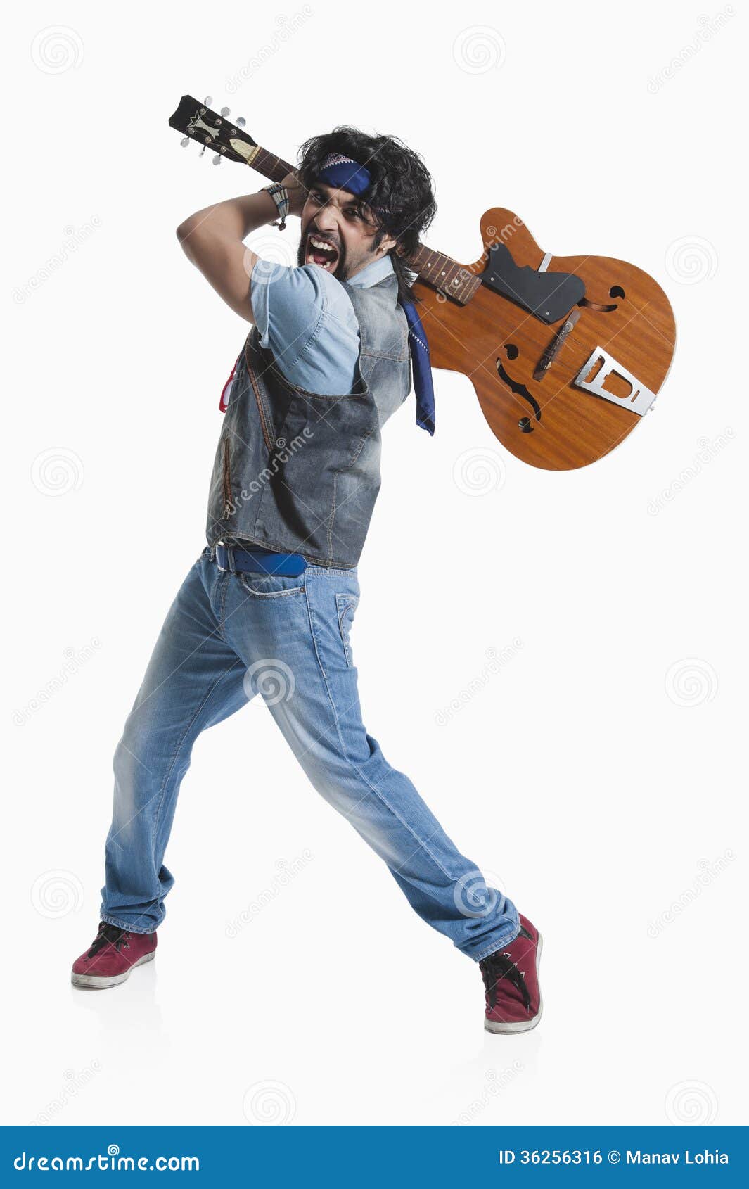 Musician breaking a guitar stock photo. Image of open - 36256316