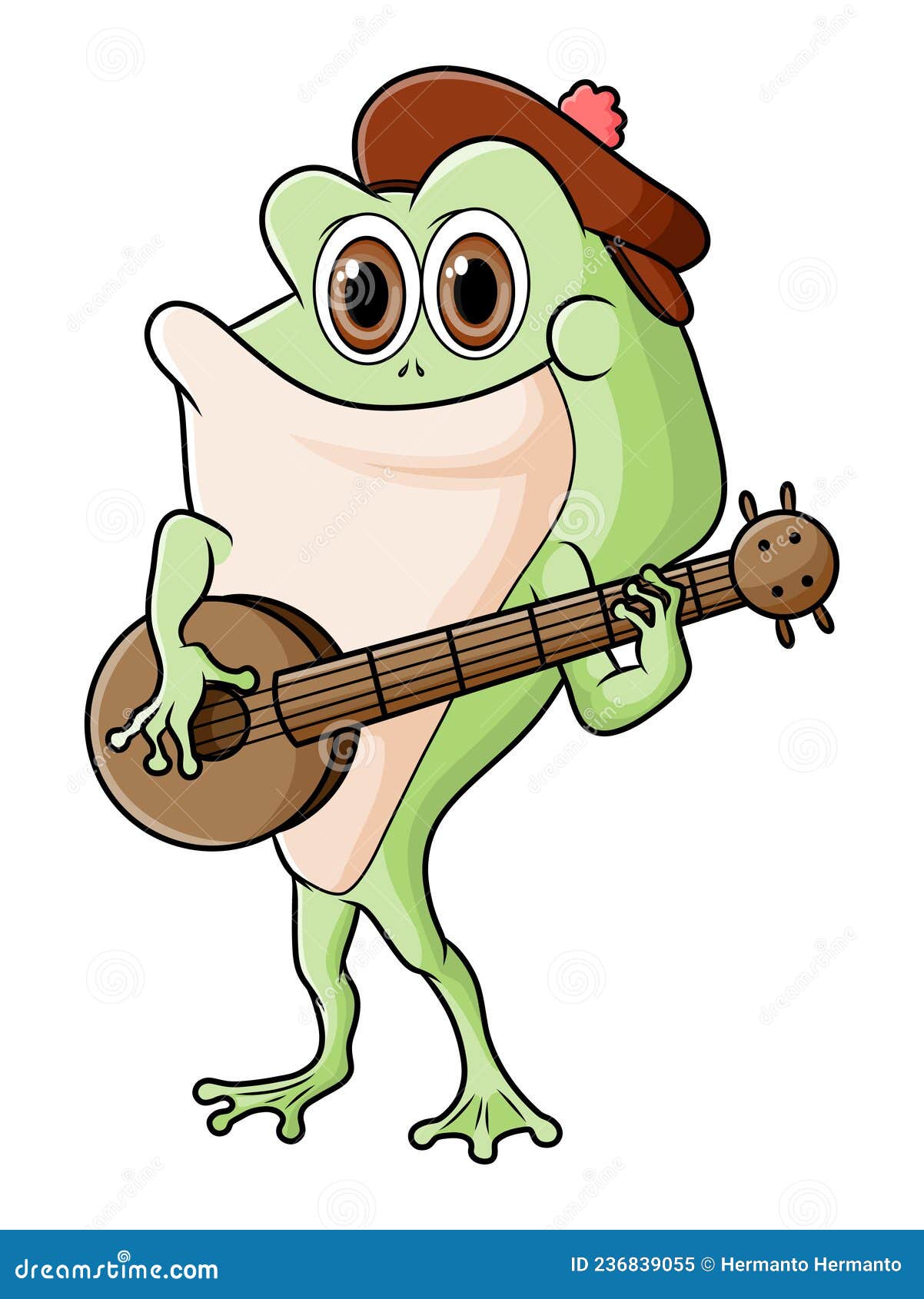 The Musician Frog is Singing and Playing the Banjo Stock Vector ...