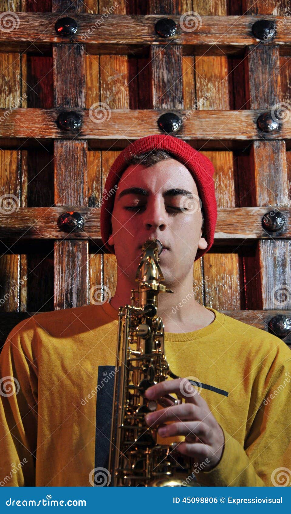Musician with His Saxophone Stock Photo - Image of american, suit: 45098806