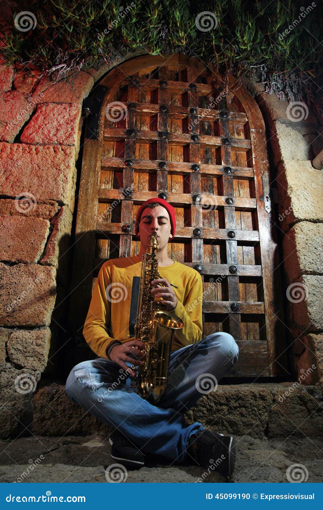 Musician with His Saxophone Stock Photo - Image of entertainment ...