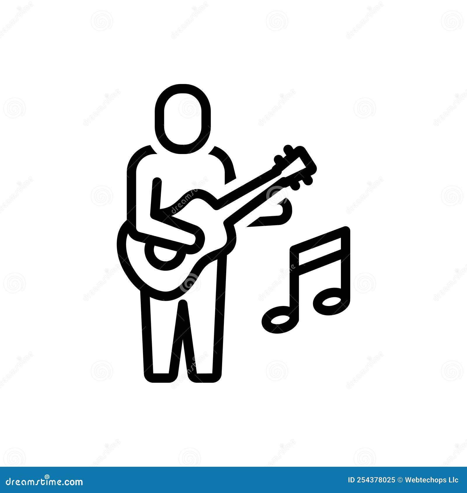 Black Line Icon for Musician, Player and Performer Stock Illustration ...