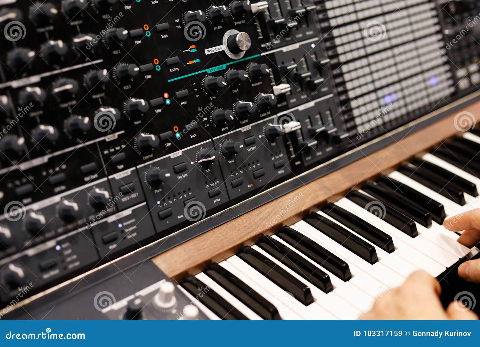 Modern analog synthesizer stock image. Image of musical - 103317159