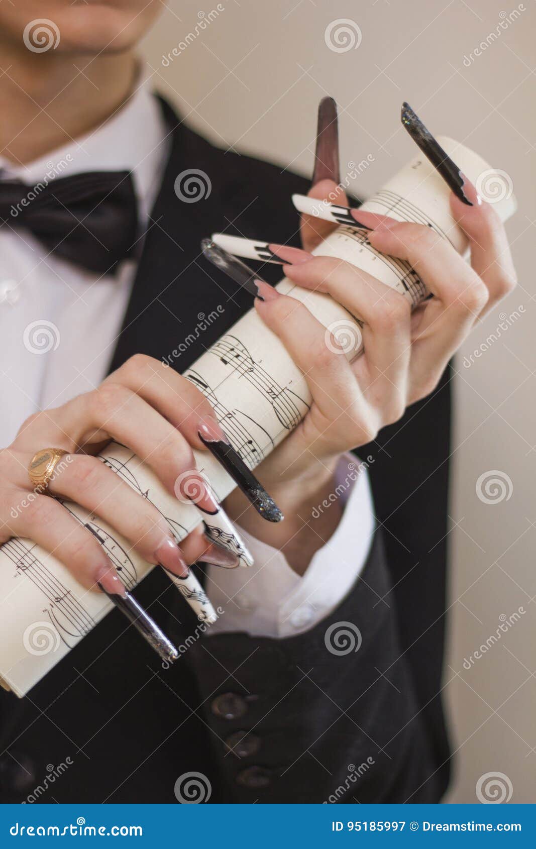 Musician with long nails stock image. Image of sound - 95185997