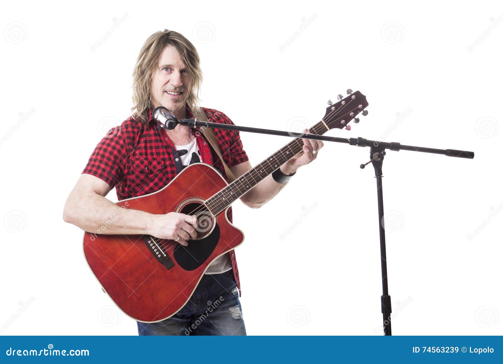 Musician Play Guitar on Studio Stock Image - Image of solo, male: 74563239