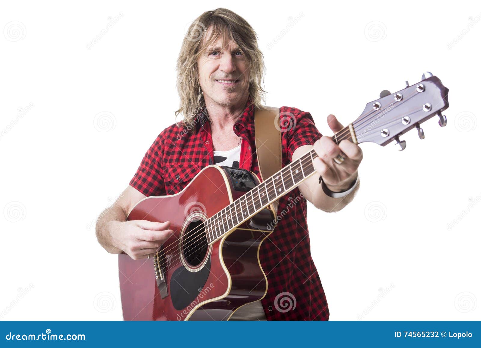 Musician Play Guitar on Studio Stock Photo - Image of background, adult ...