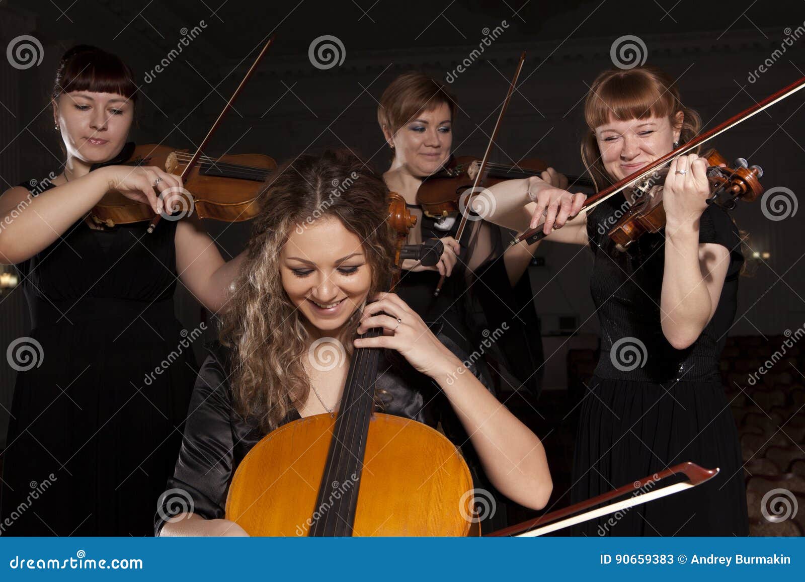 Musician Play Violin on Dark Stock Image - Image of beauty, practice ...