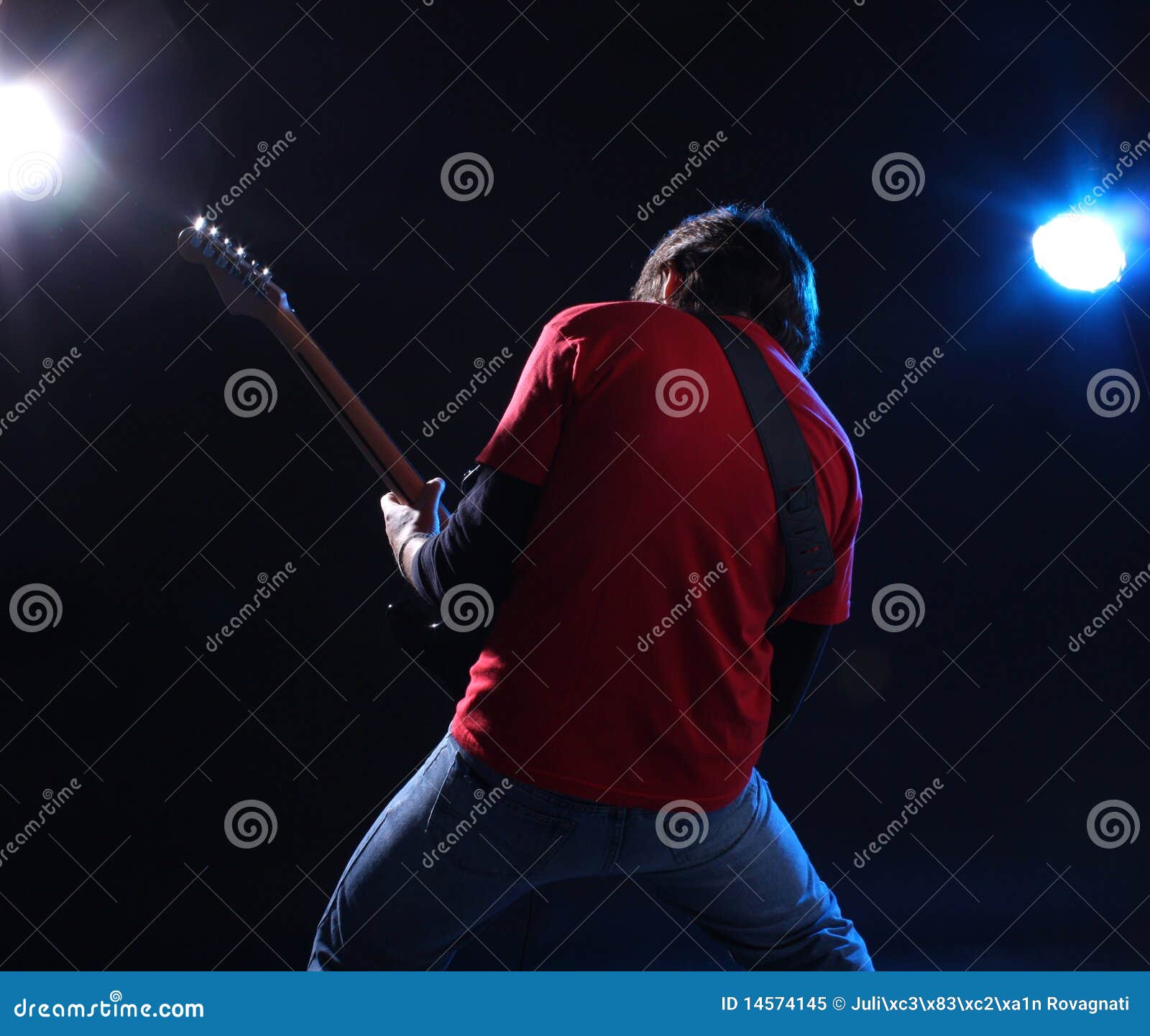 Musician Playing Electric Guitar Stock Image - Image of guitar ...