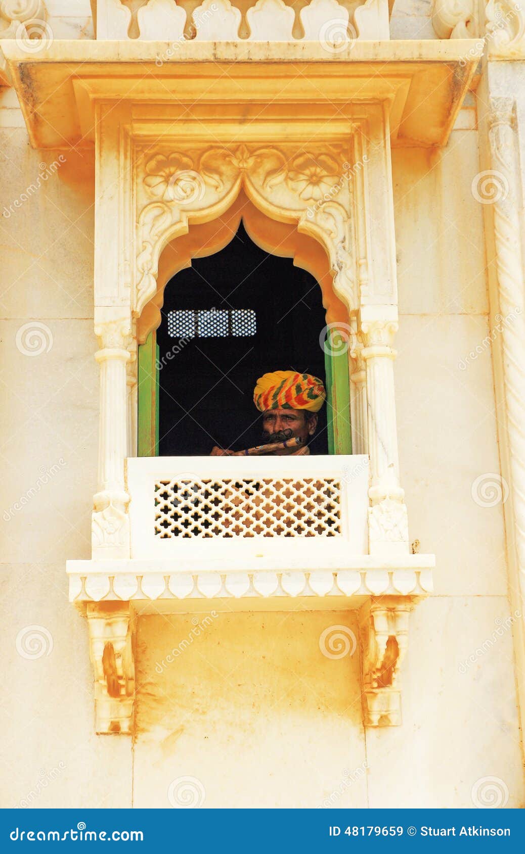 Musician Playing Flute through Window Rajasthan India Editorial Stock ...