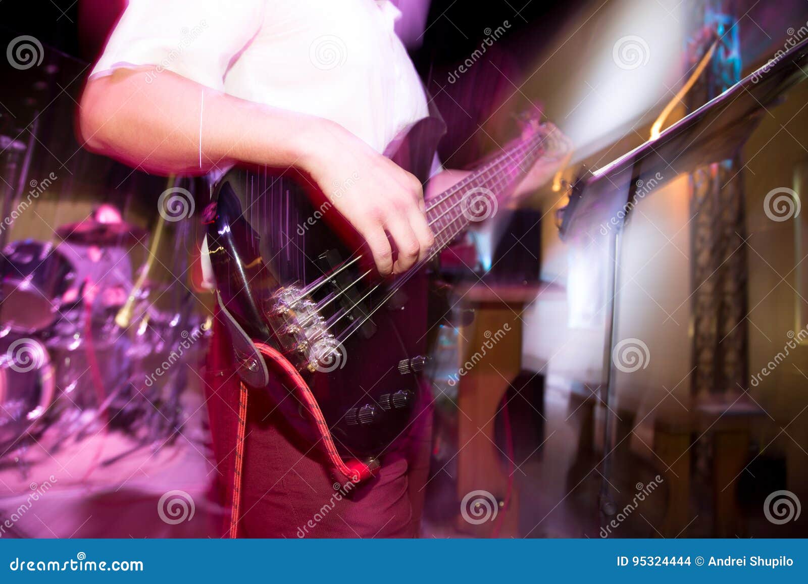 Musician Playing Guitar in a Rock Band Stock Photo - Image of metal ...