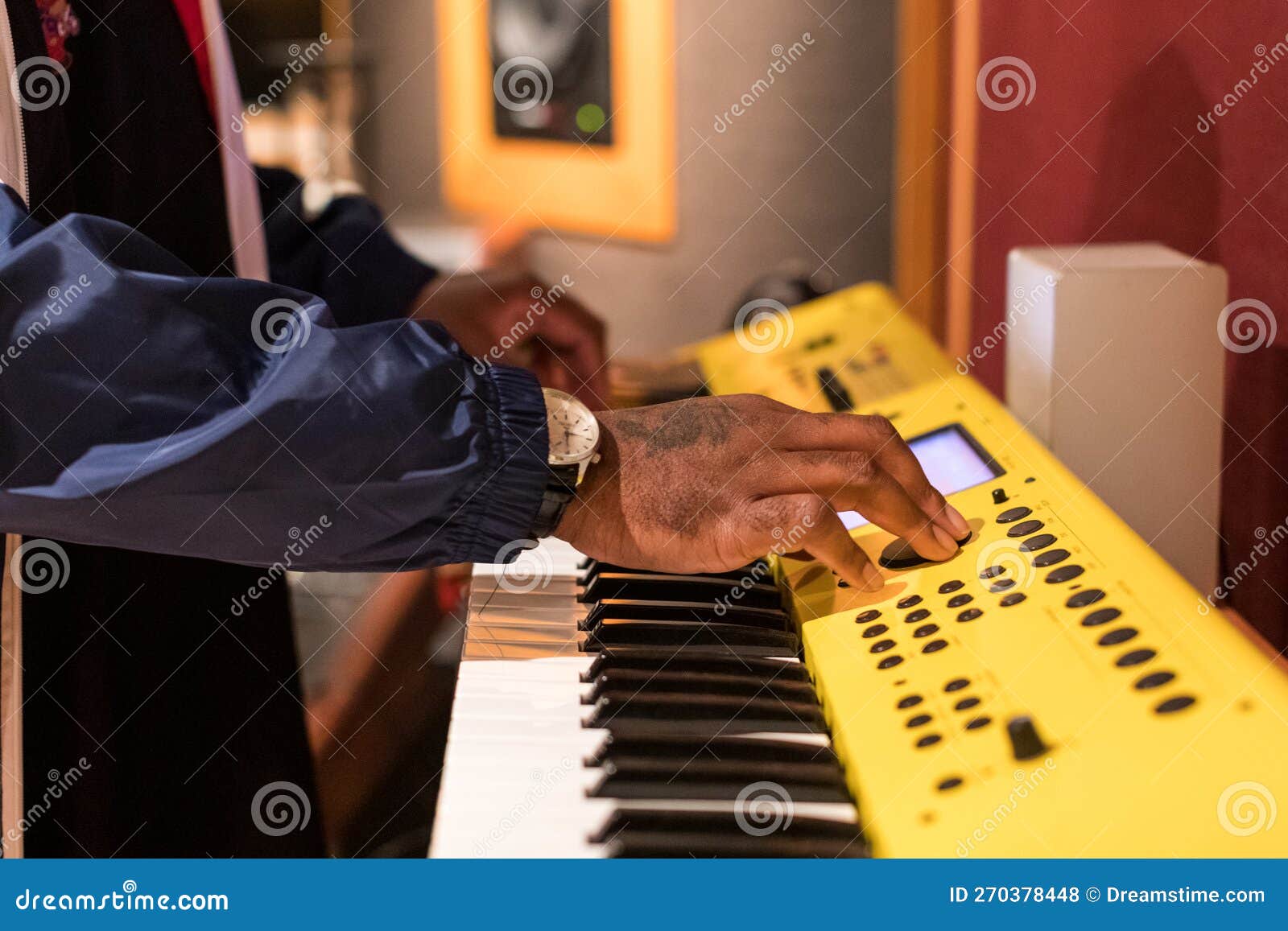 Musician Playing Keyboard stock photo. Image of writing - 270378448