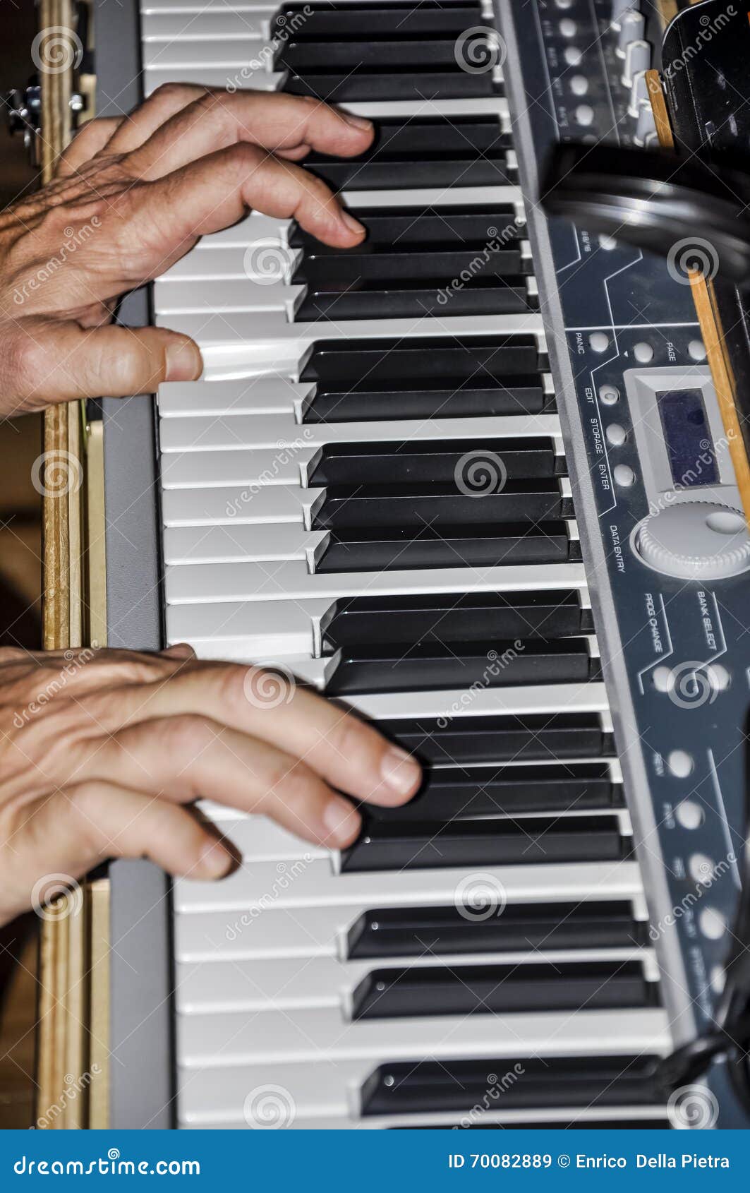 Musician Playing on Keyboards Stock Image - Image of organ, buttons ...