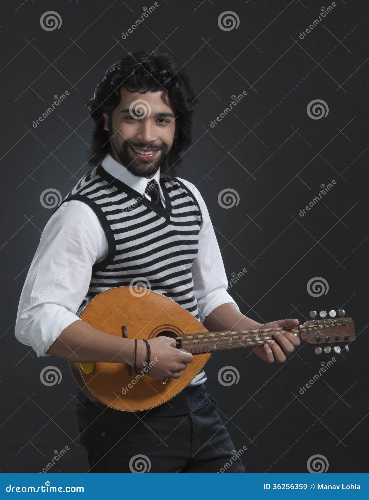 Musician playing a lute stock image. Image of years, adult - 36256359