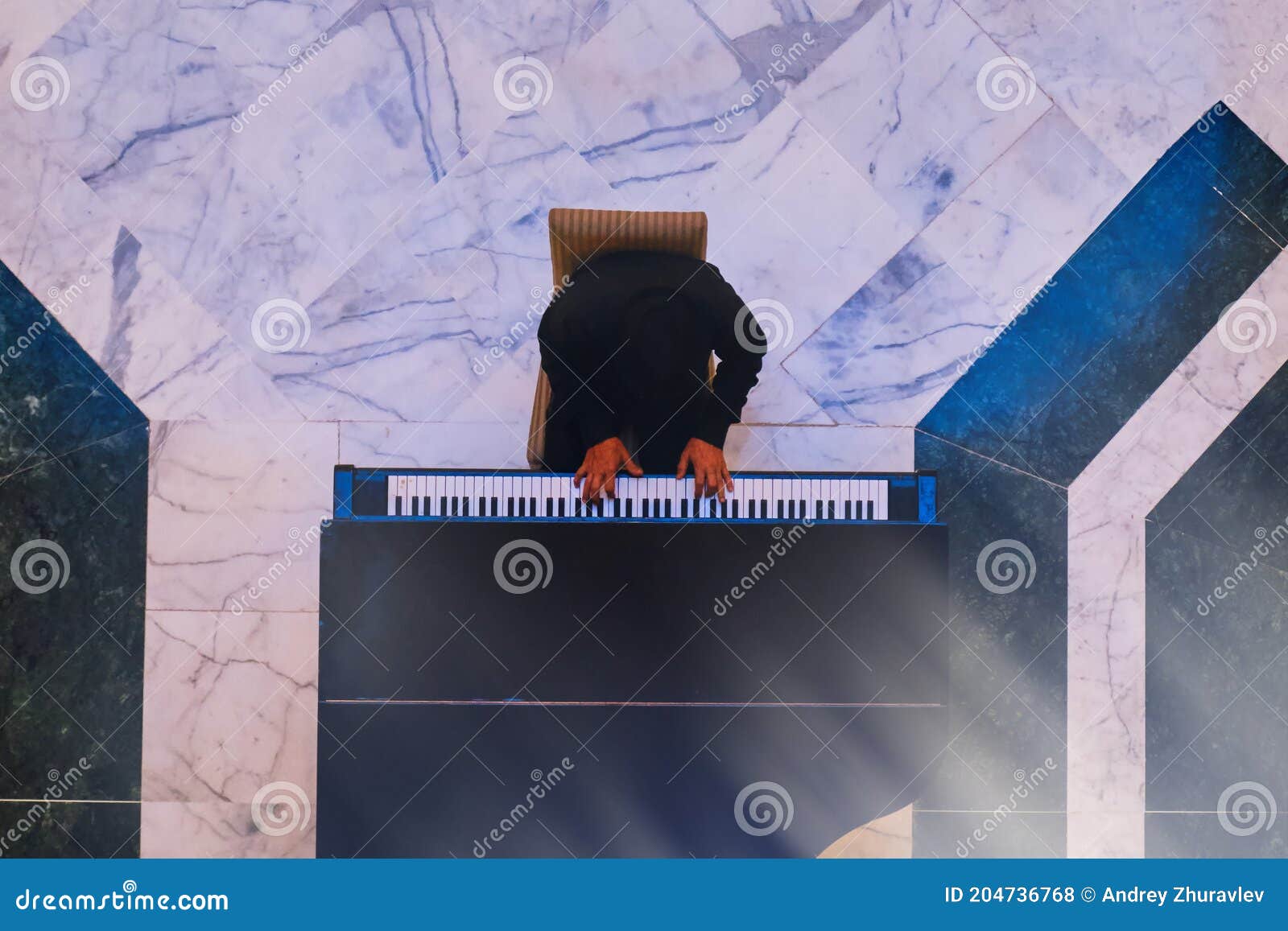 Musician Playing a Musical Instrument, Top View Stock Photo - Image of ...