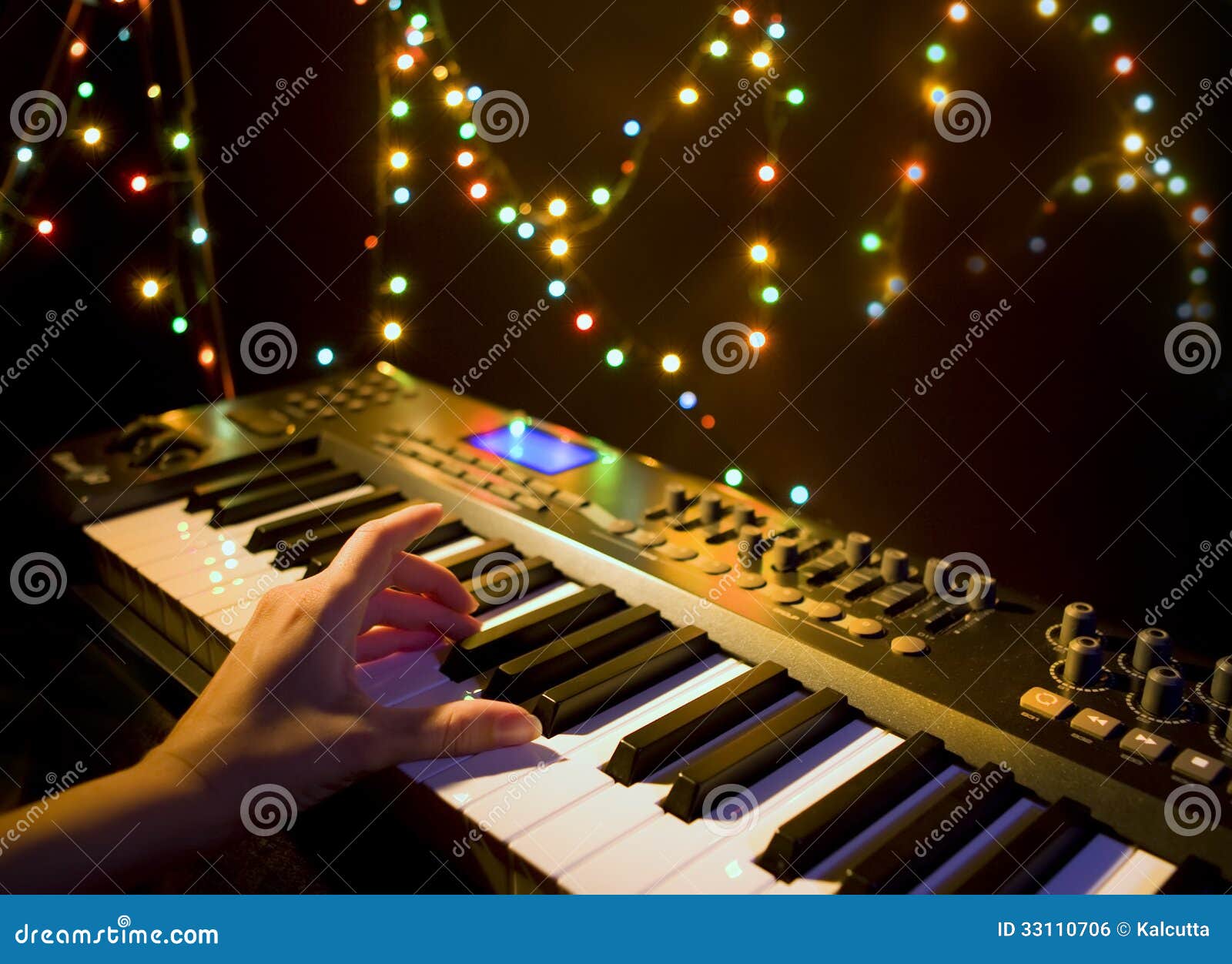 Musician Playing on Musical Keyboard Stock Photo - Image of midi ...