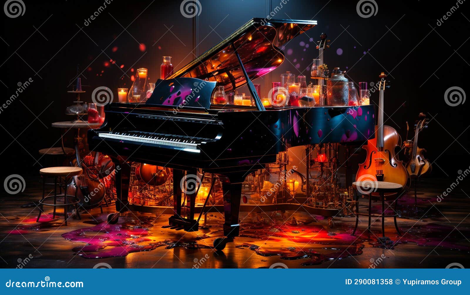 Musician Playing Piano on Stage, Creating a Mesmerizing Performance ...