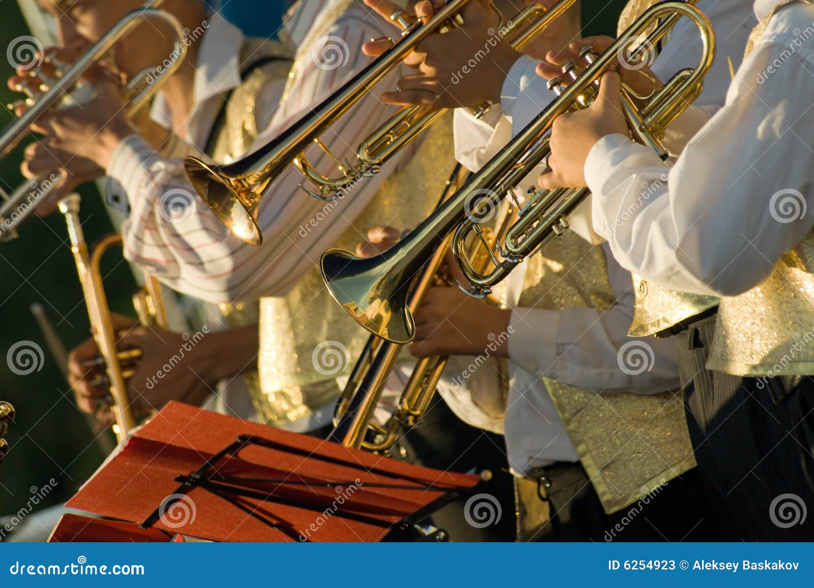 Musician are Playing on Trombones Stock Image - Image of skill, musical ...