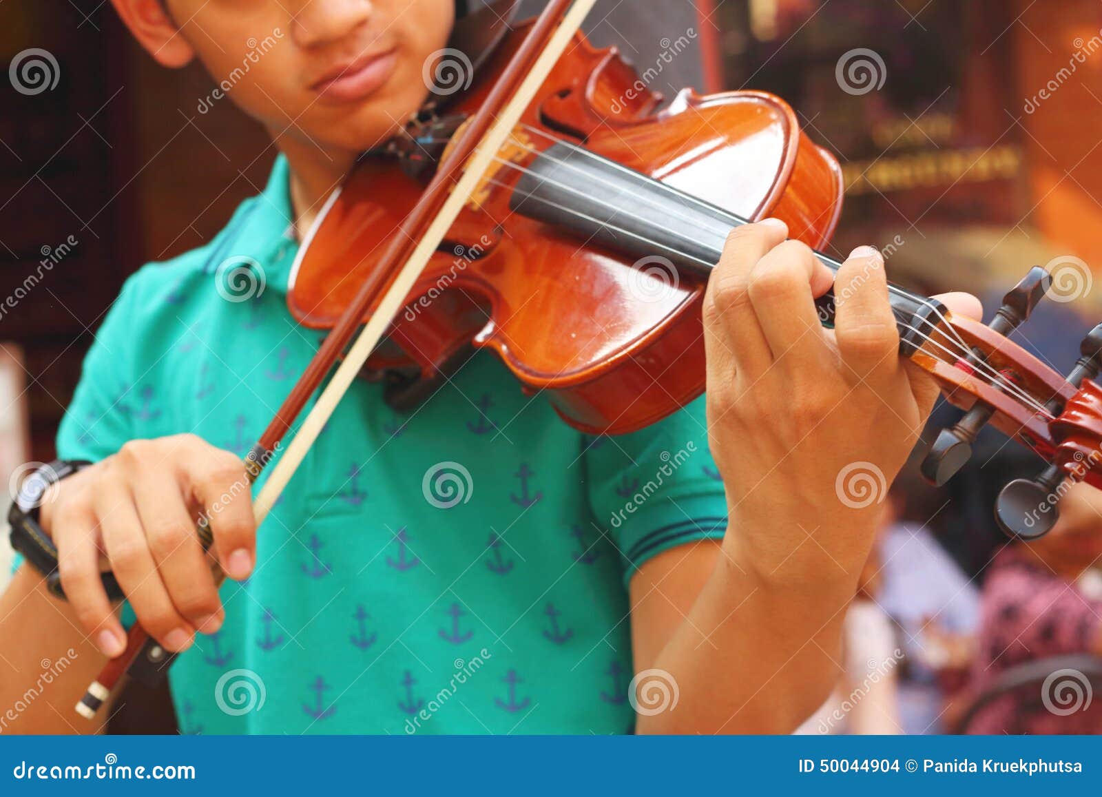 Musician Playing Violin Melodically at the Park Stock Photo - Image of ...