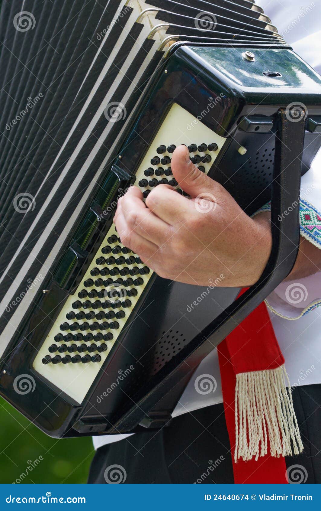The Musician Plays an Old Accordion Stock Photo - Image of melody ...