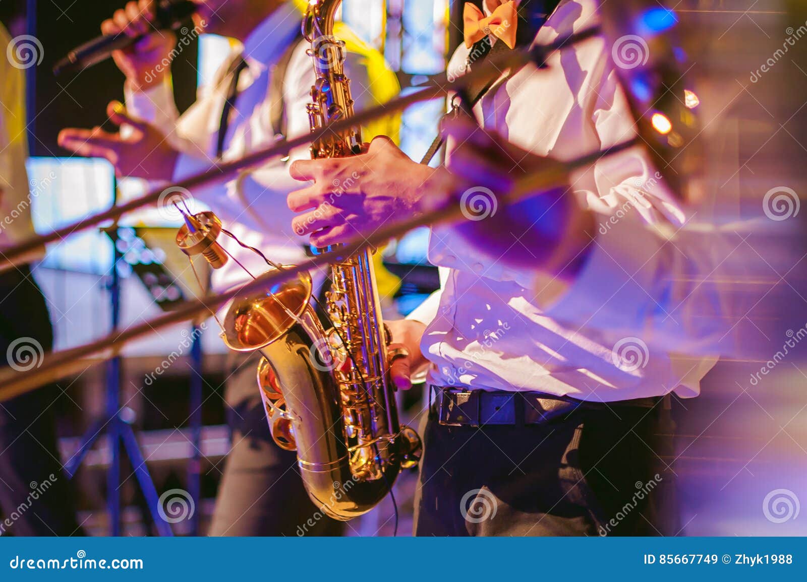 Musician Plays the Saxophone Performance Stock Image - Image of ...