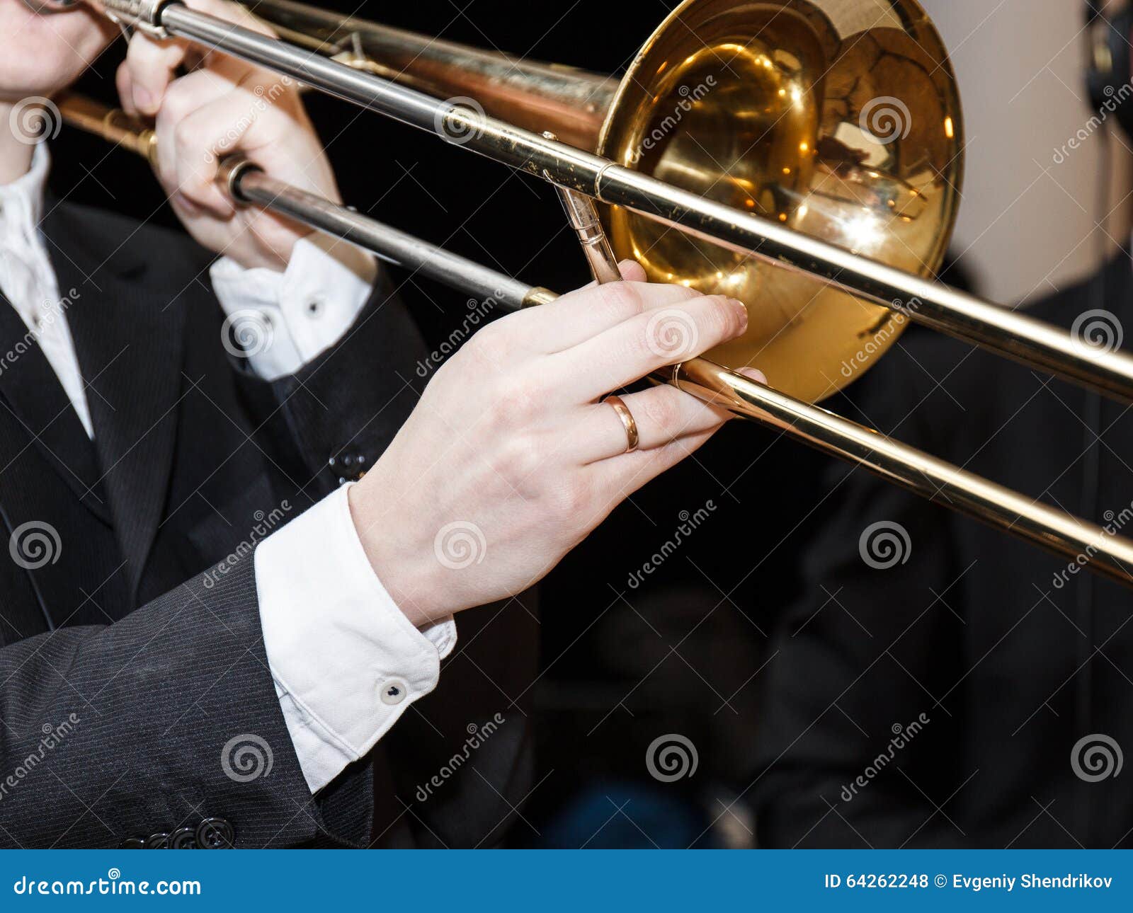 The musician stock photo. Image of trombone, brass, performance - 64262248