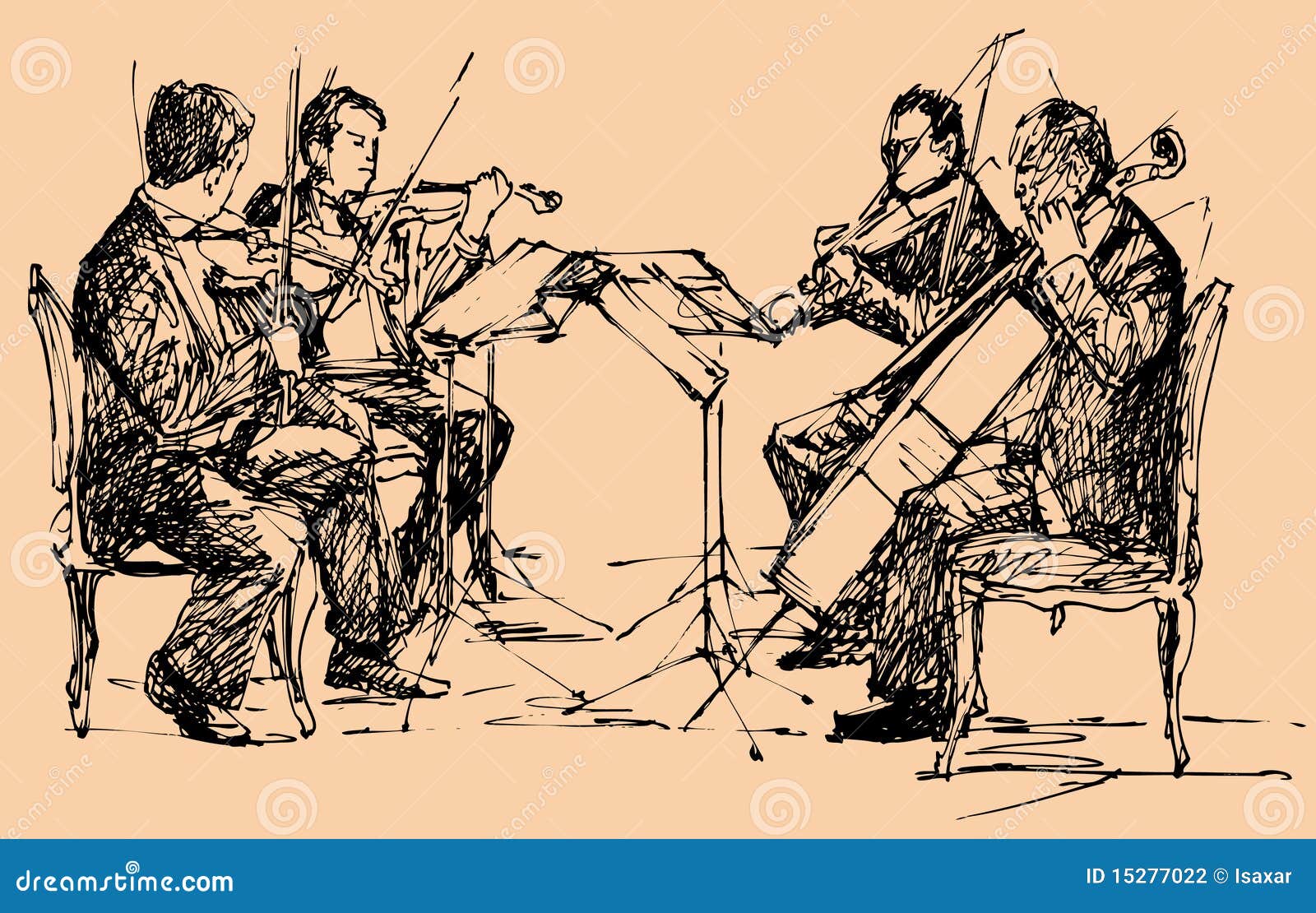 Musician quartet stock vector. Illustration of cello - 15277022
