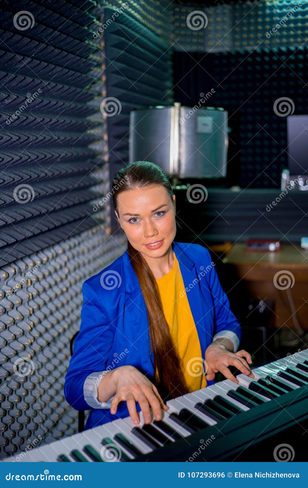 Musician in a Recording Studio Stock Photo - Image of microphone ...