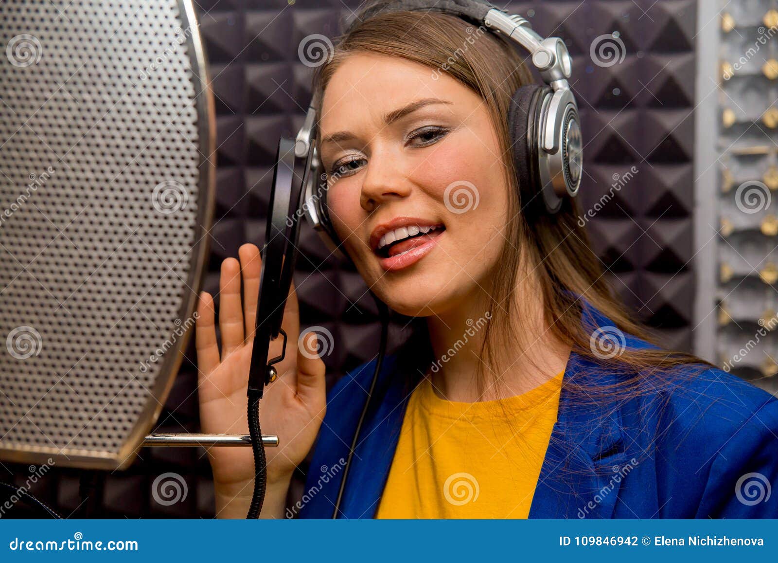 Musician in a Recording Studio Stock Photo - Image of broadcast ...