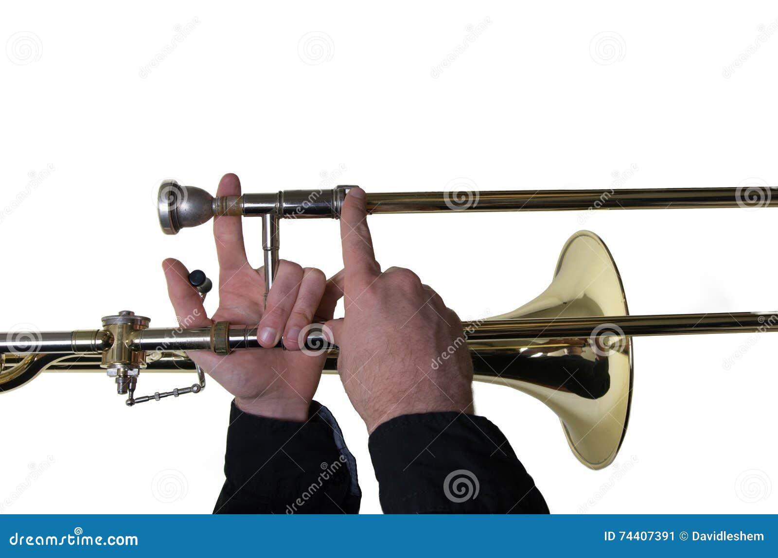 Musician with a trombone stock image. Image of classical - 74407391