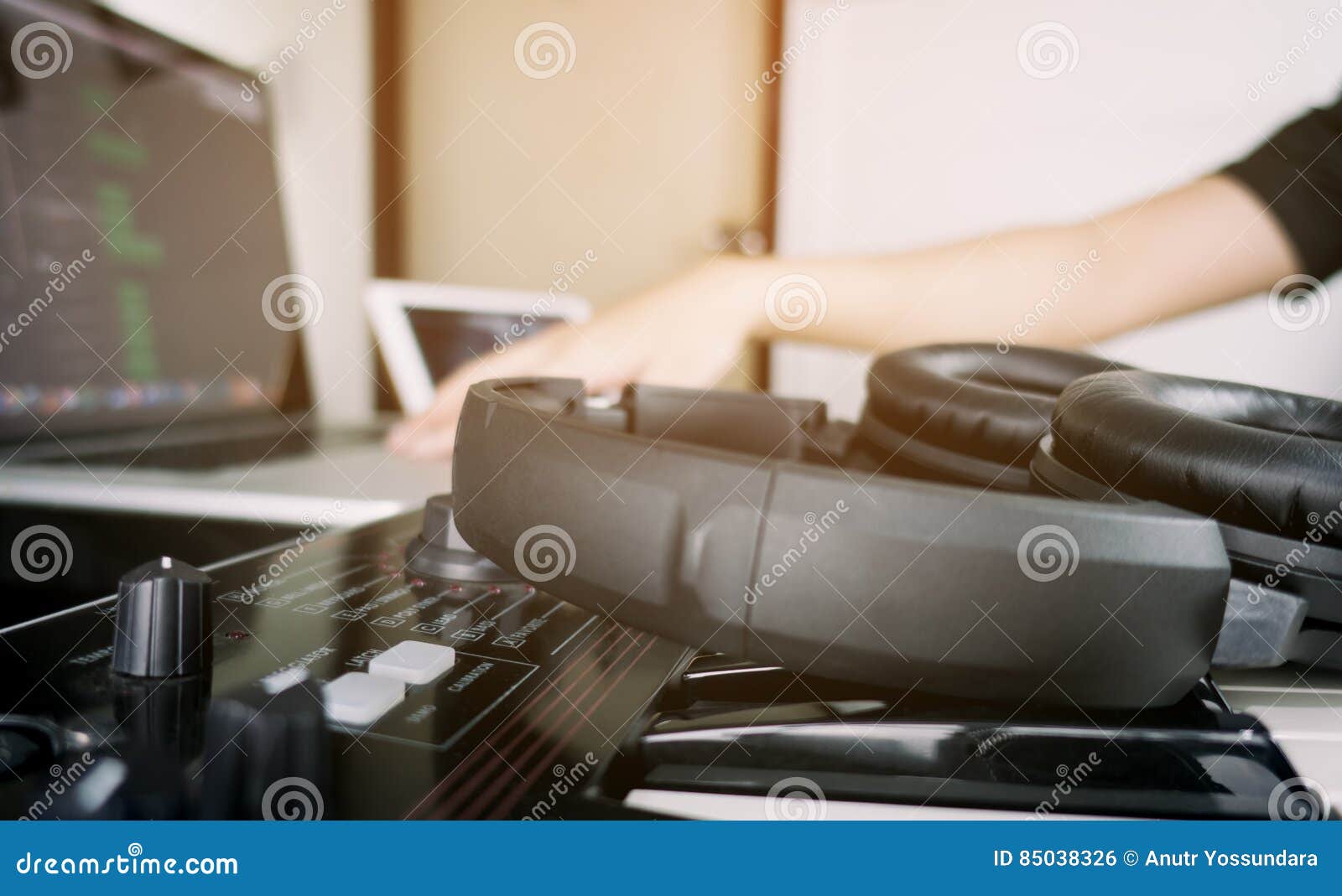 Musician is Working on Music Work Station Stock Photo - Image of ...
