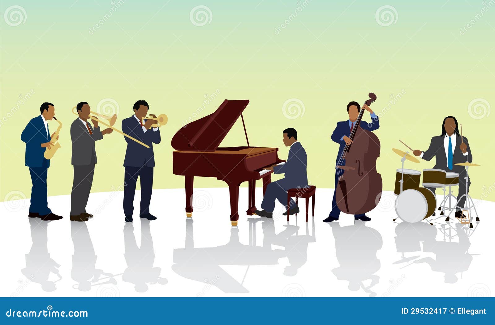Black Musicians stock vector. Illustration of music, instruments - 29532417