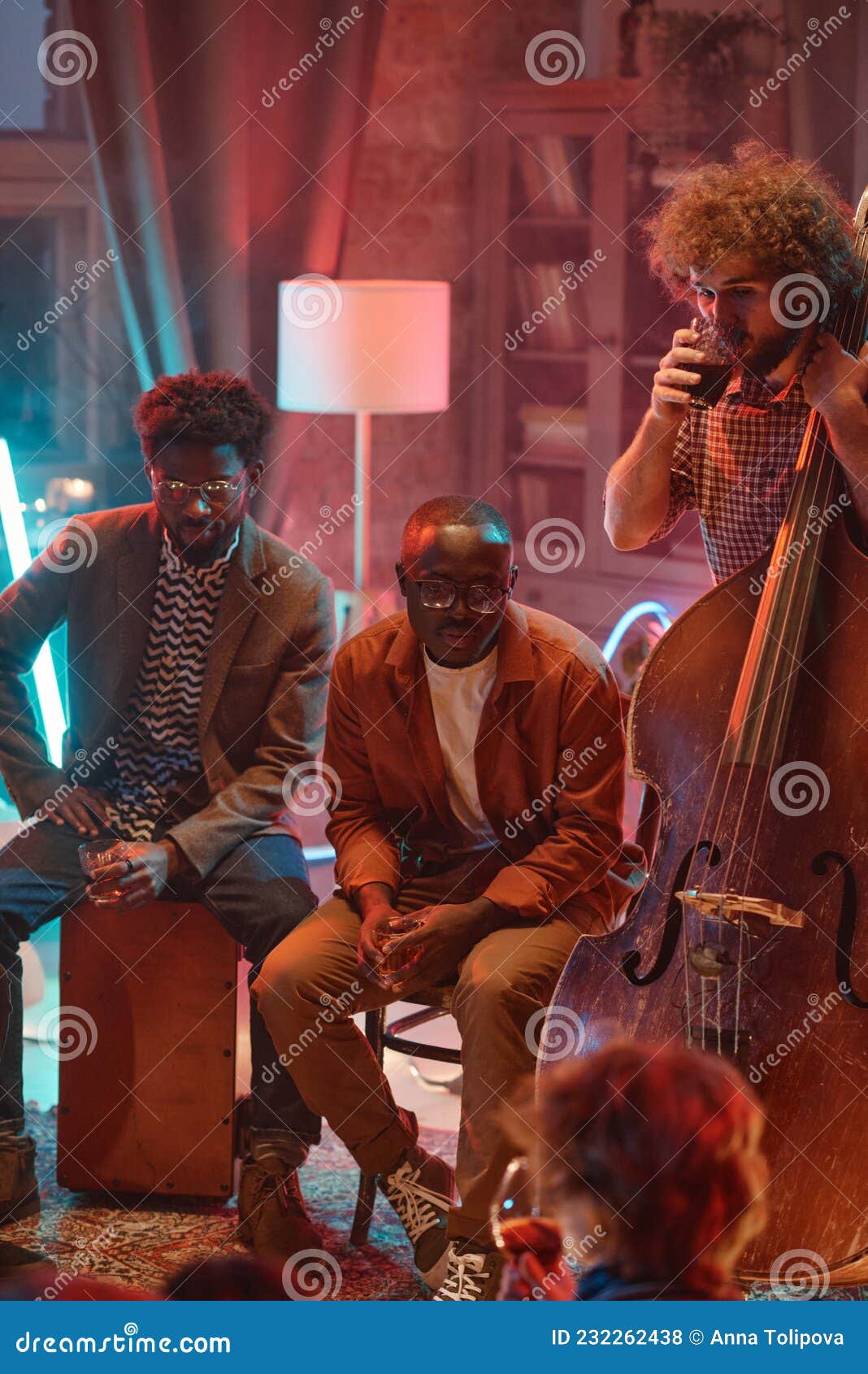 Musicians Drinking during Performance Stock Photo - Image of musician ...
