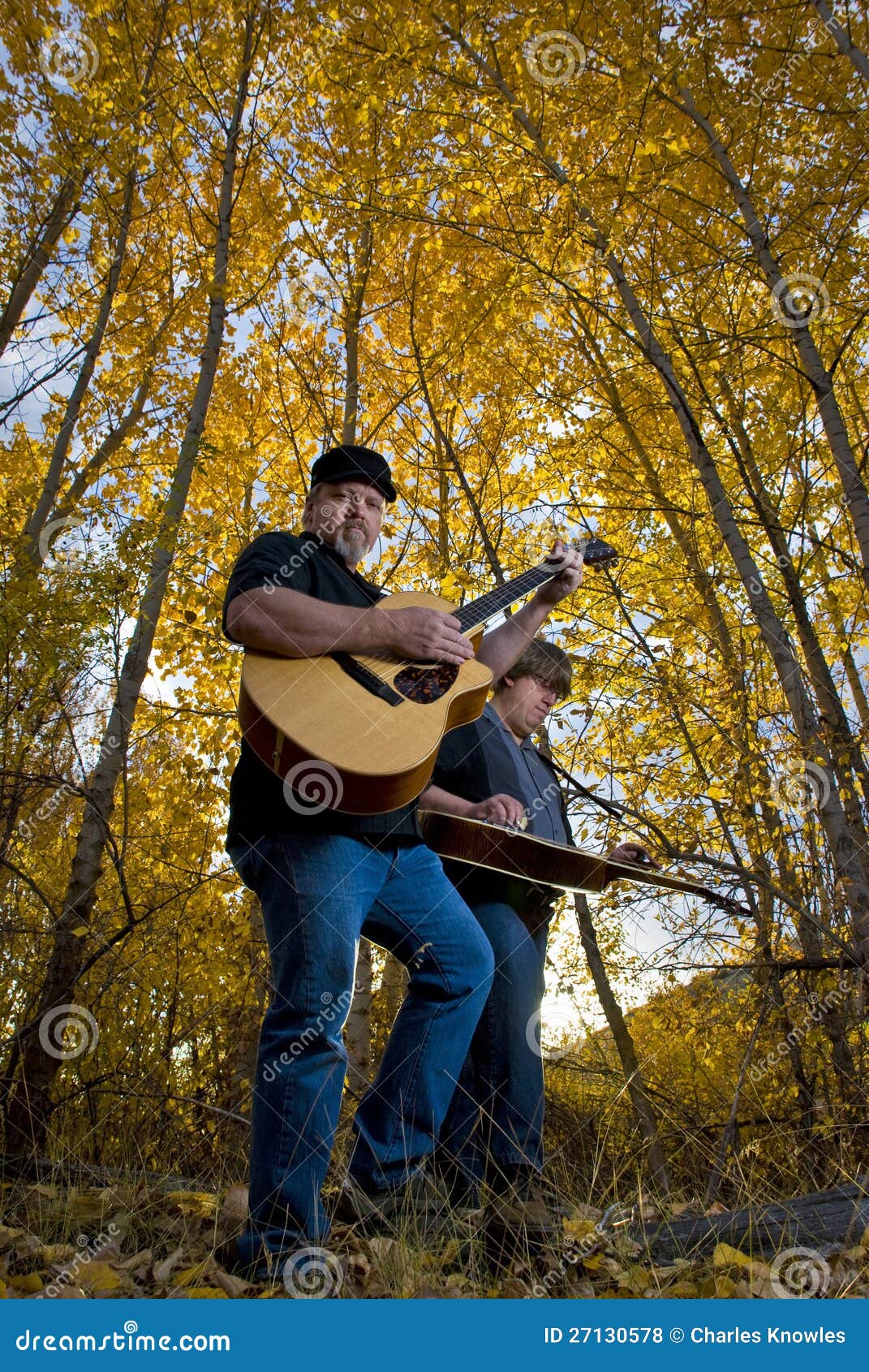 Musicians Play Music in the Autumn Forest Stock Photo - Image of nature ...