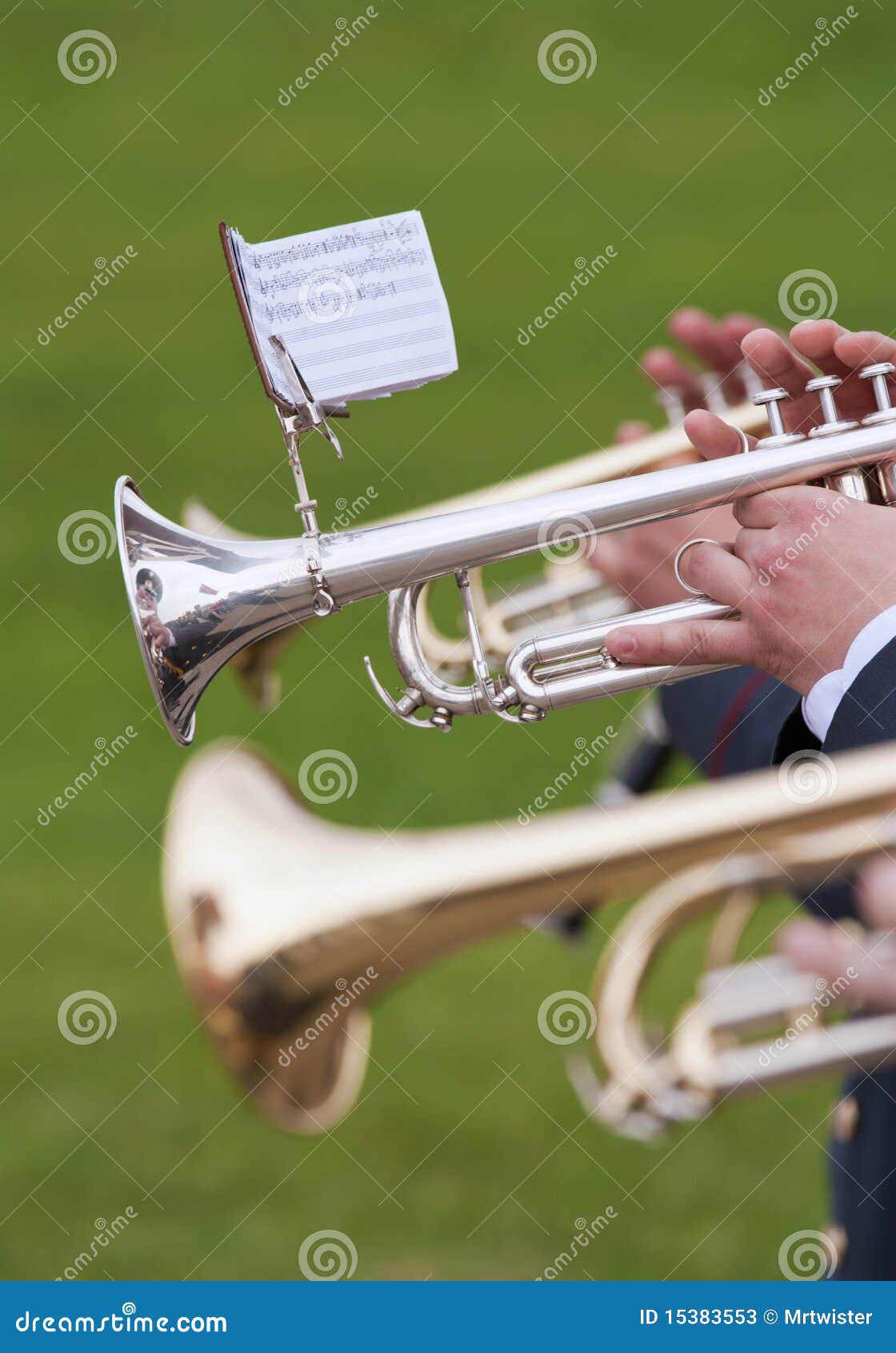 Musicians playing trumpet stock image. Image of playing - 15383553