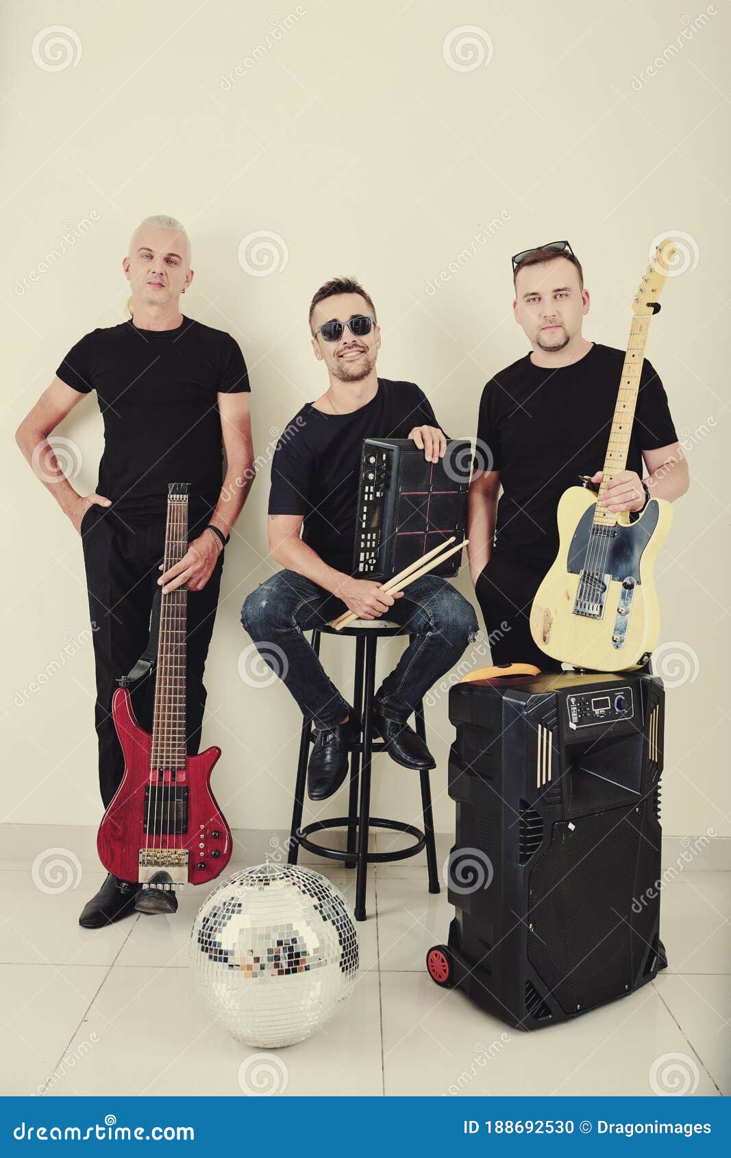 Musicians Posing with Instruments Stock Photo - Image of entertainment ...