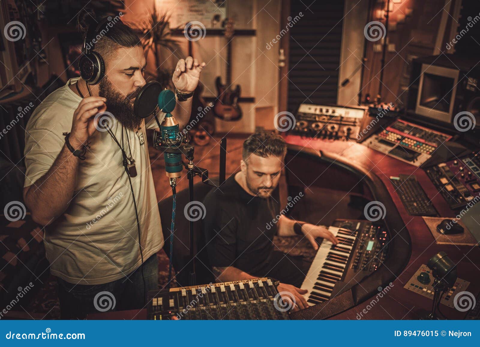 Musicians Recording Vocal and Keyboards in Boutique Recording Studio ... Musicians Recording Vocal and Keyboards in Boutique Recording Studio ...