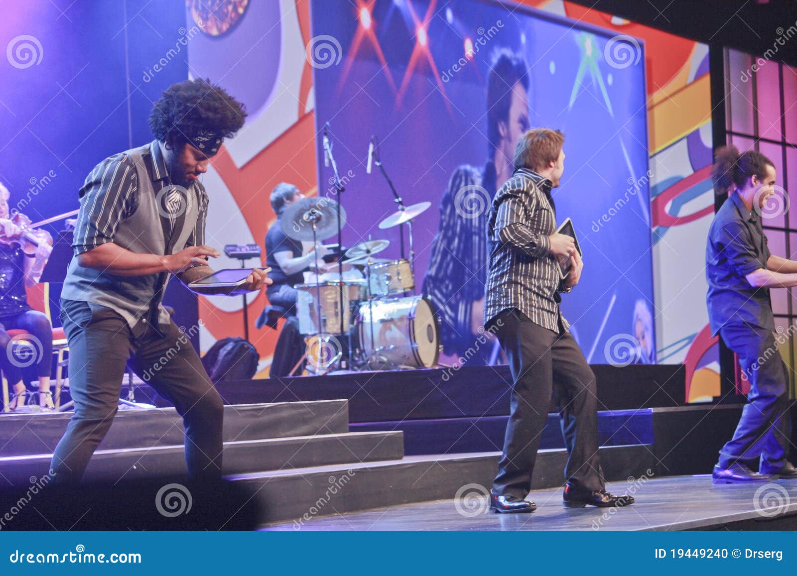 Musicians of Rock Band Playing on IPads Editorial Image - Image of ...