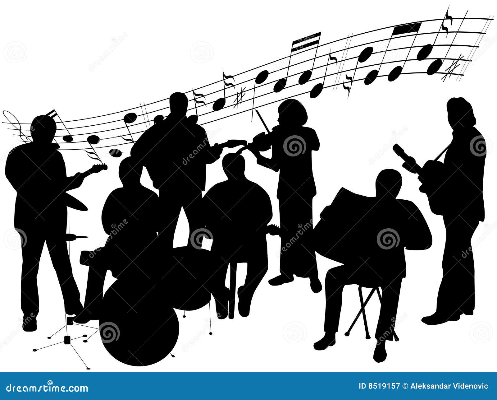 Musicien illustration de vecteur. Illustration du gens - 8519157