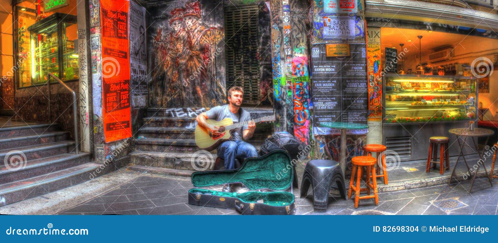 Musicien De Rue De Rue De Melbourne Image stock éditorial - Image du ...