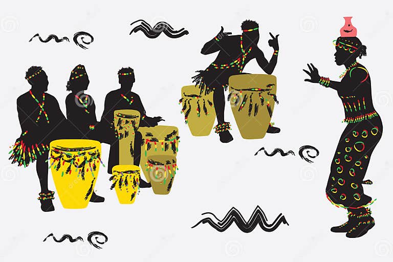 Musiciens africains illustration de vecteur. Illustration du africain ...
