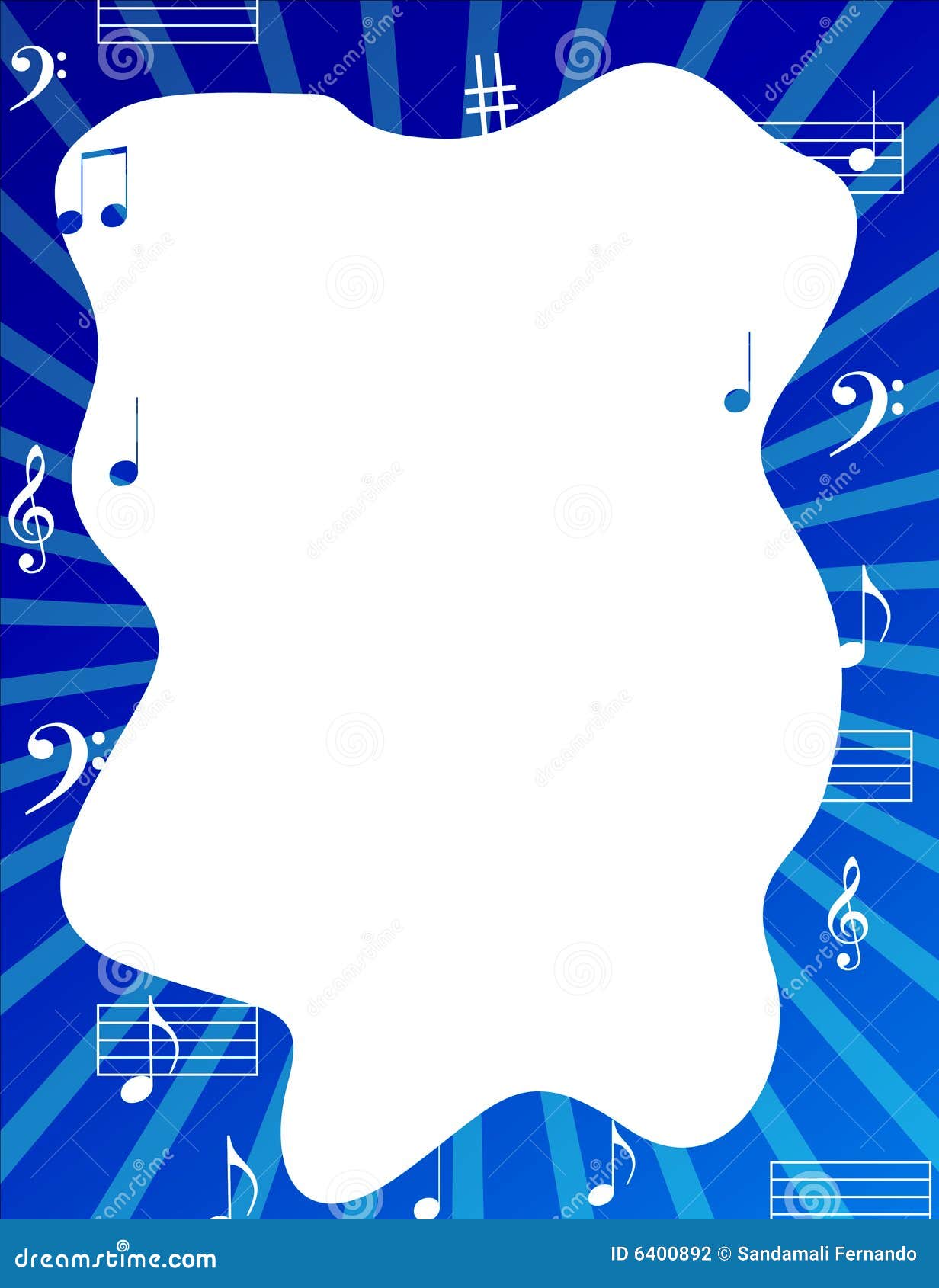 Musik beachtet Rand/Feld stock abbildung. Illustration von blau - 6400892