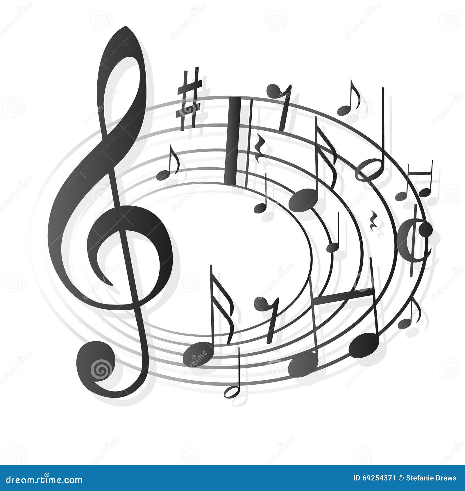 Musik Merkt Notenschlüssel Vektor Abbildung - Bild: 69254371