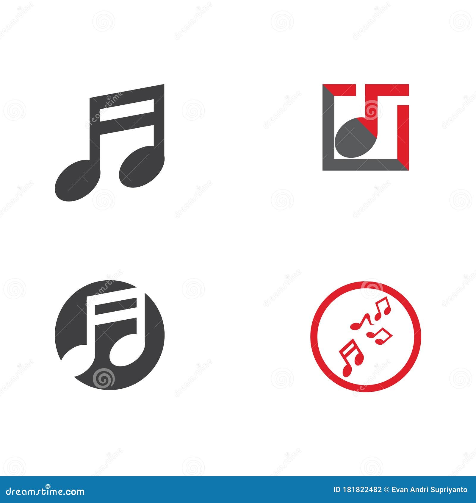 Musik Note Sticker - Vector Illustration - Isolated On White Background ...