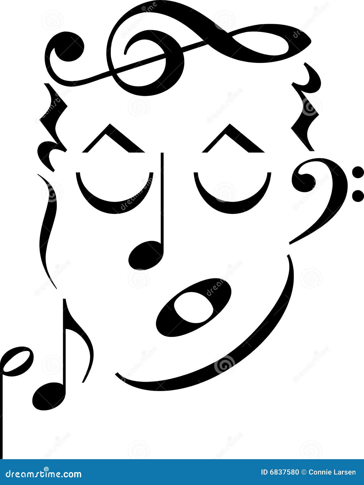 Musik-Symbol-Gesicht stock abbildung. Illustration von singen - 6837580