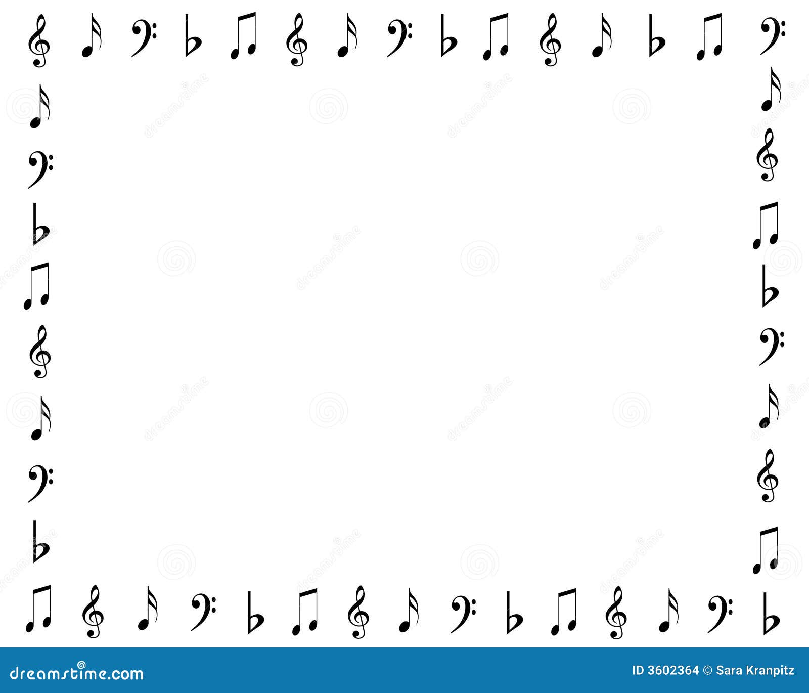 Musiksymbolrand stock abbildung. Illustration von theater - 3602364