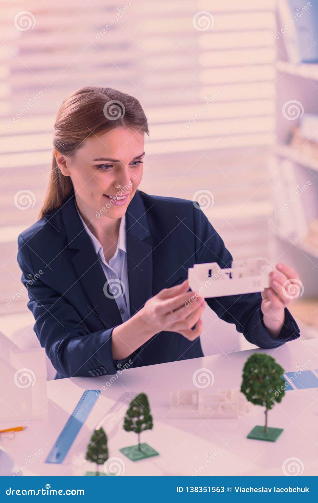 Musing Female Engineer Considering Improvements for Model Stock Image ...