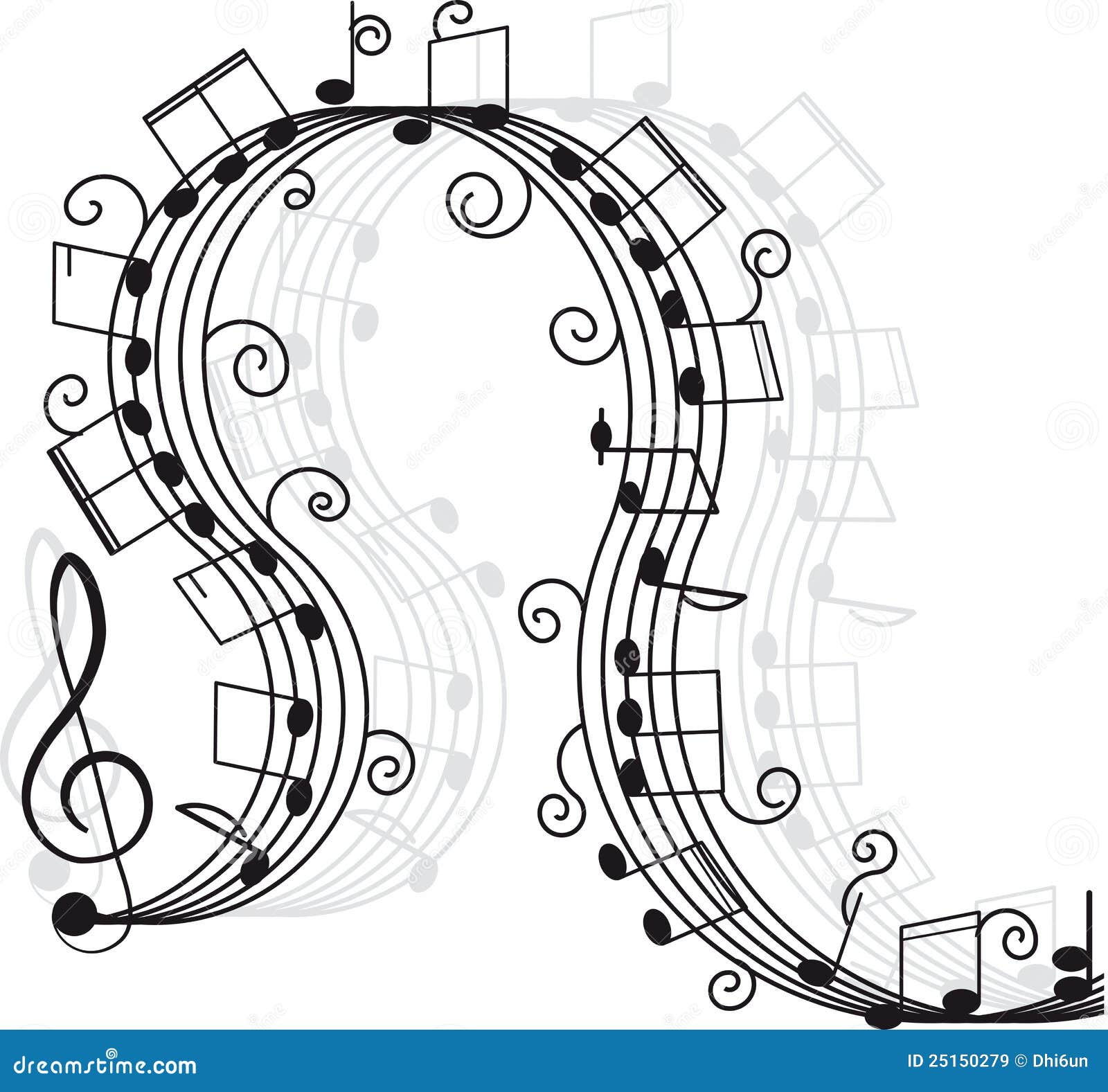 Musique. Clef Triple Et Notes Pour Votre Conception. Illustration de ...