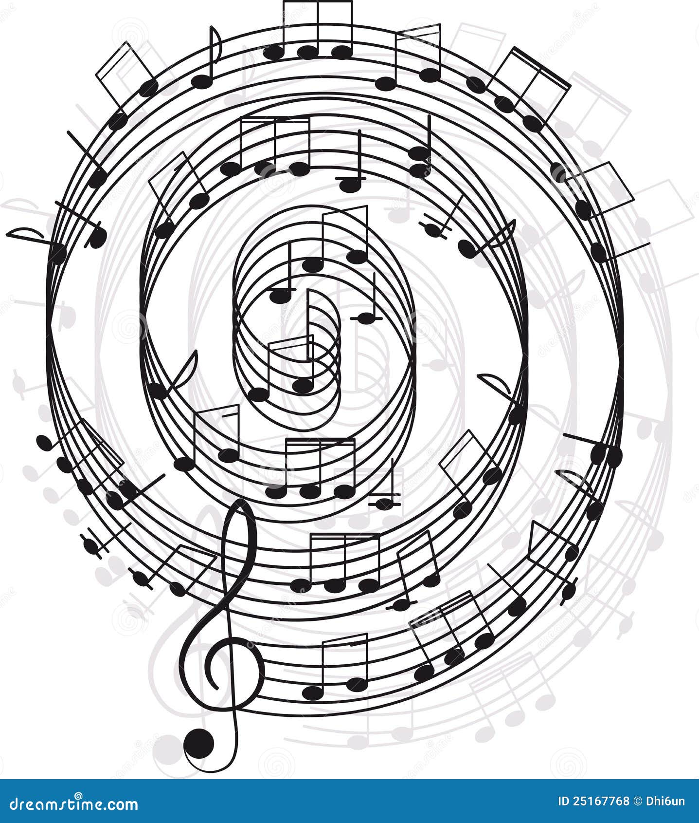 Musique. Clef Triple Et Notes Pour Votre Conception Illustration Stock ...