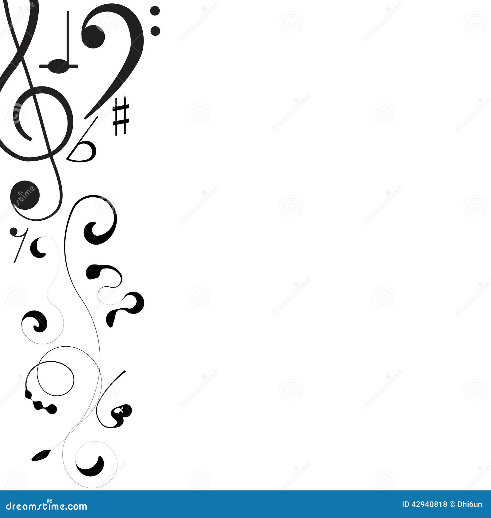 Musique Clef Triple Et Notes Pour Votre Conception Illustration de ...