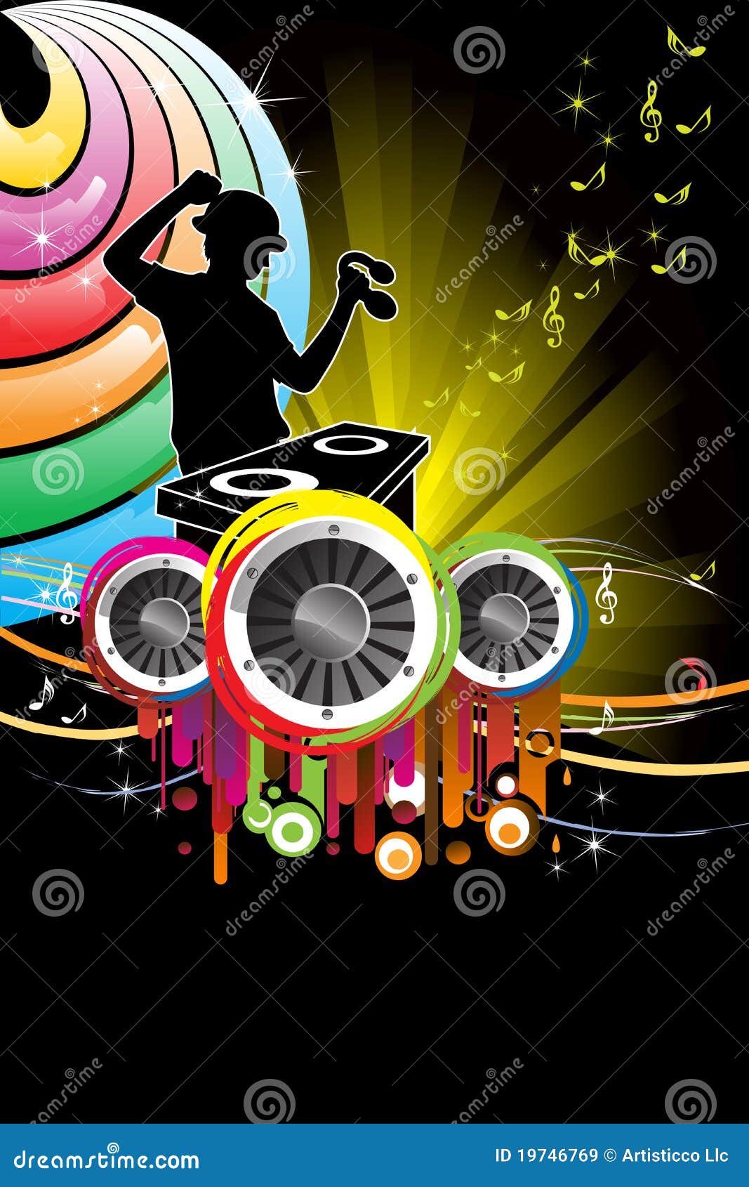 Musique du DJ illustration de vecteur. Illustration du frais - 19746769