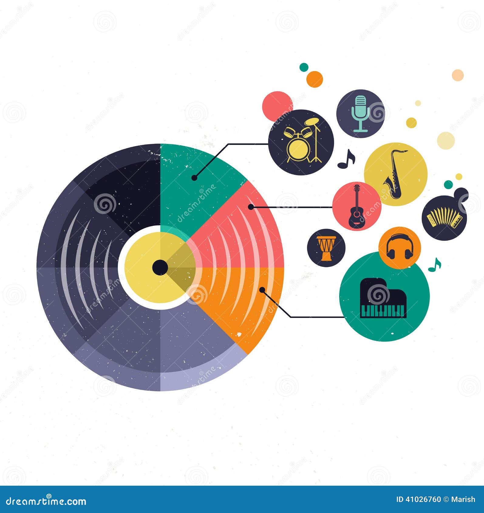 Musique Infographic Et Ensemble D'icône D'instruments Illustration de ...
